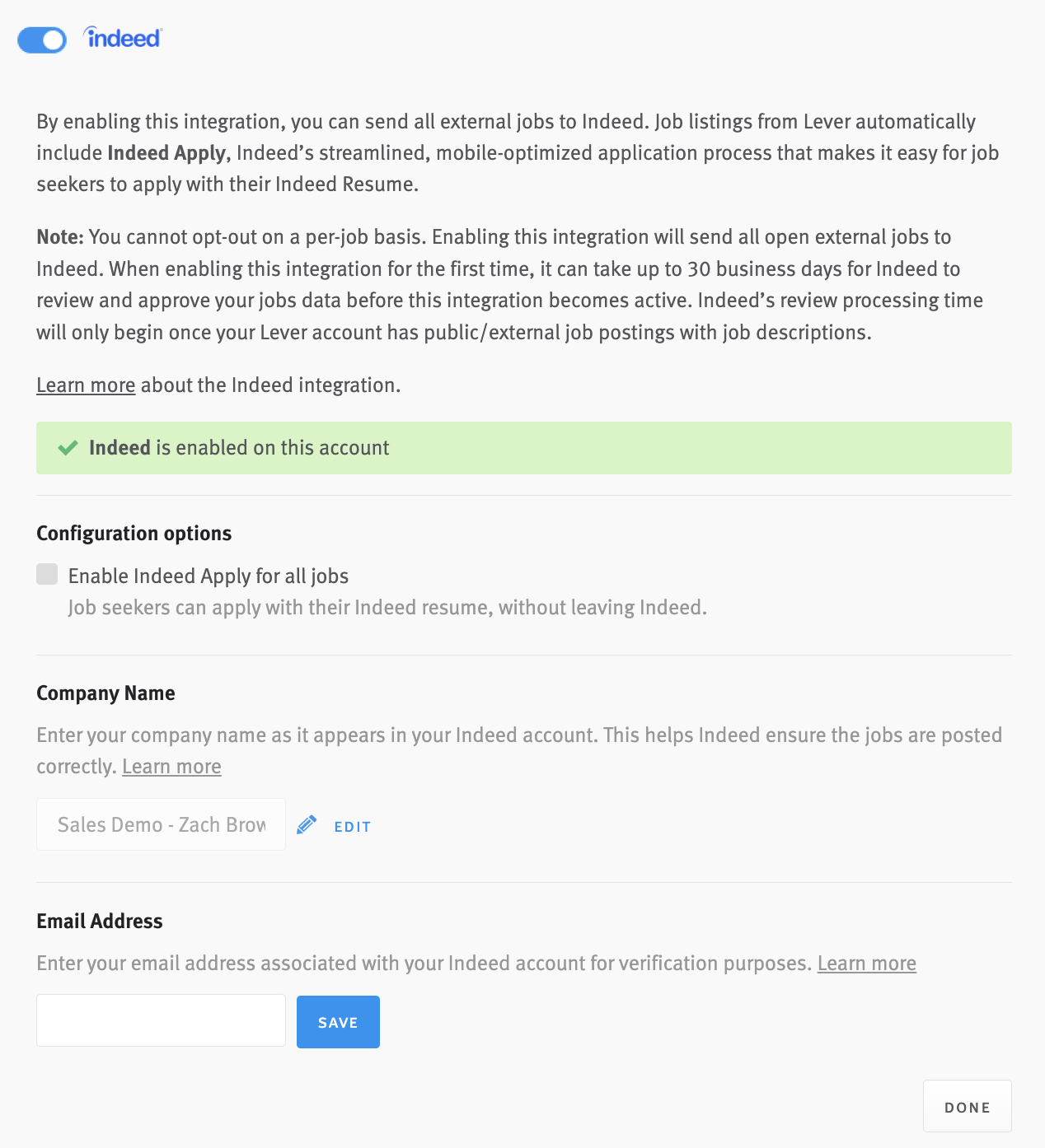 Enabling and using the Indeed Job Feed and Indeed Apply integration – Lever Help Center