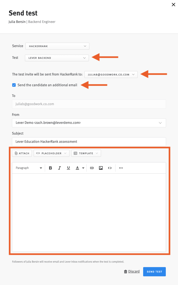 Enabling and using the HackerRank Tests integration – Lever Help Center