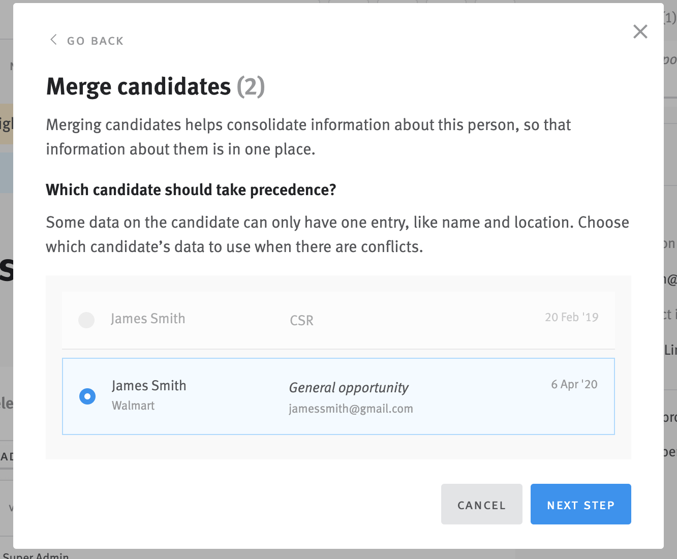 Merging duplicate candidate profiles – Lever Help Center