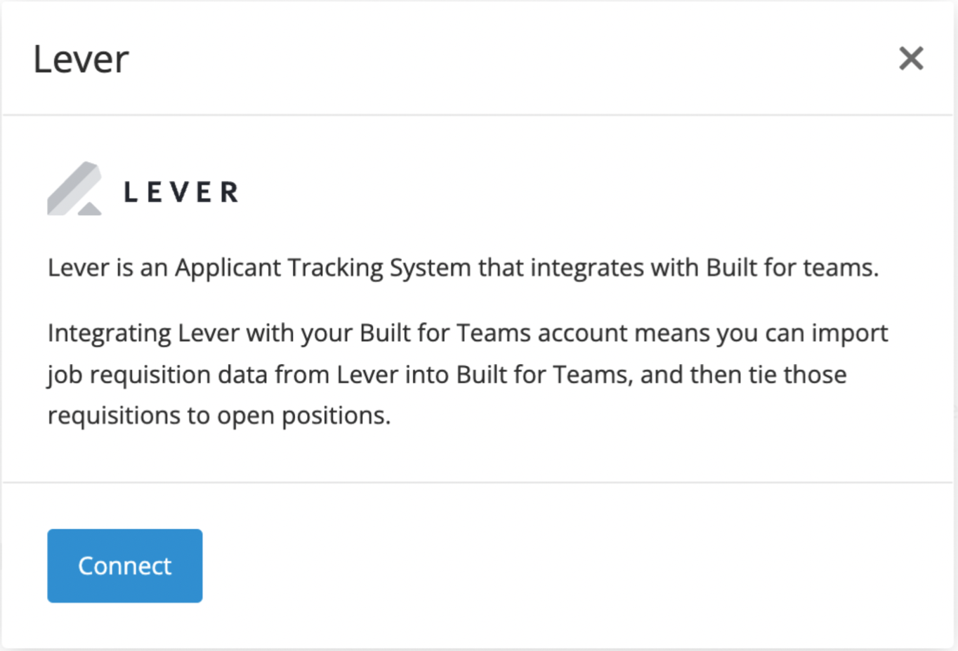 Enabling And Using The Built For Teams Integration Lever Help Center 0899