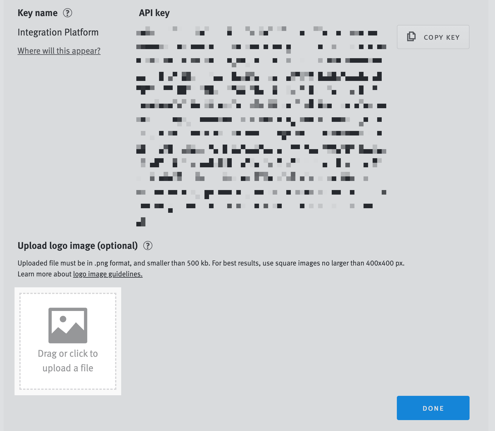 Uploading an image to an API key – Lever Help Center