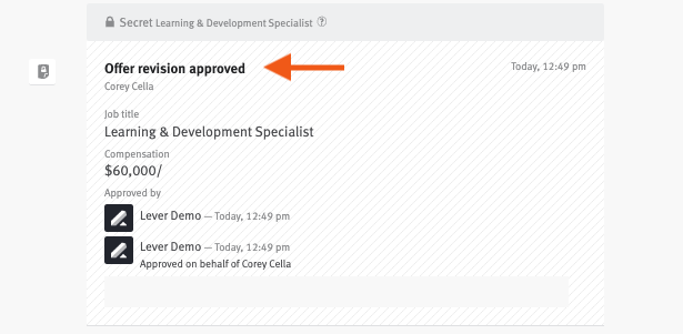 Revising offers – Lever Help Center