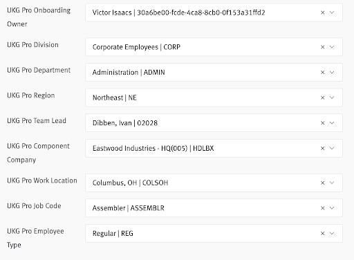 Field mapping between Lever and UKG Pro Onboarding – Lever Support