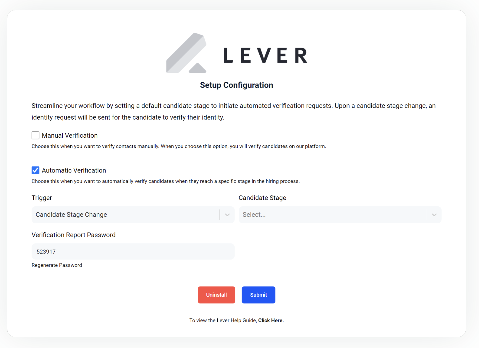 Enabling and using the RapidVerify integration – Lever Help Center