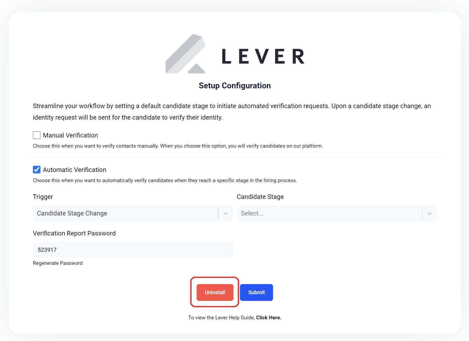 Enabling and using the RapidVerify integration – Lever Help Center