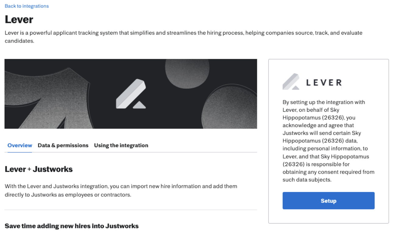Enabling and using the Justworks integration – Lever Support