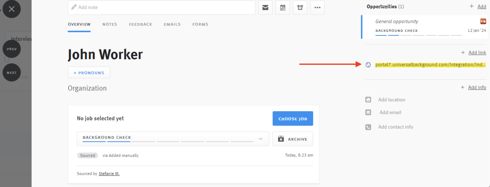 Enabling and using the Universal Background Screening integration ...