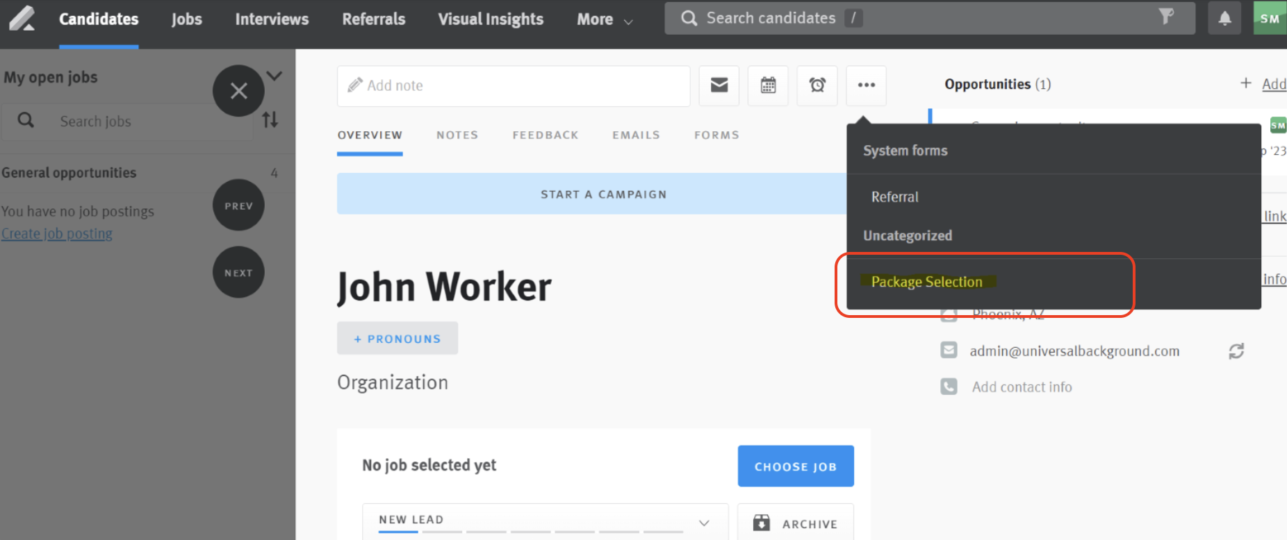 Enabling and using the Universal Background Screening integration ...