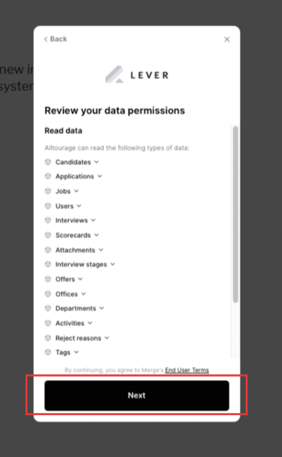 Enabling and using the Alltourage integration – Lever Help Center