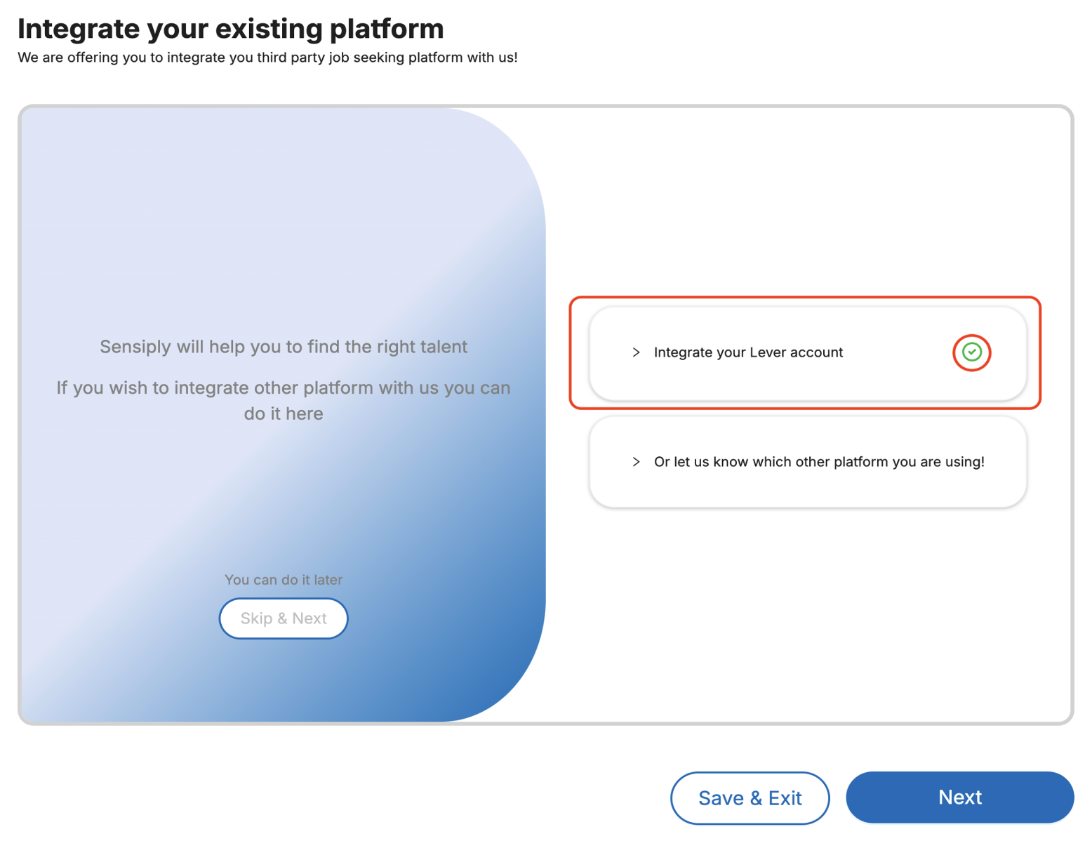 Enabling and using the Sensiply integration – Lever Help Center